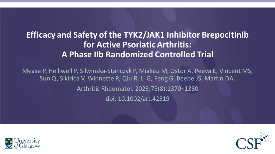Efficacy and Safety of the TYK2/JAK1 Inhibitor Brepocitinib for Active ...