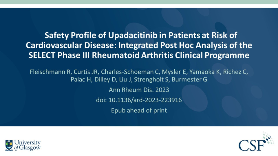 Safety profile of upadacitinib in patients at risk of cardiovascular ...