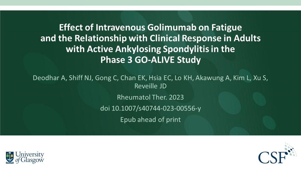 Effect of Intravenous Golimumab on Fatigue and the Relationship with ...